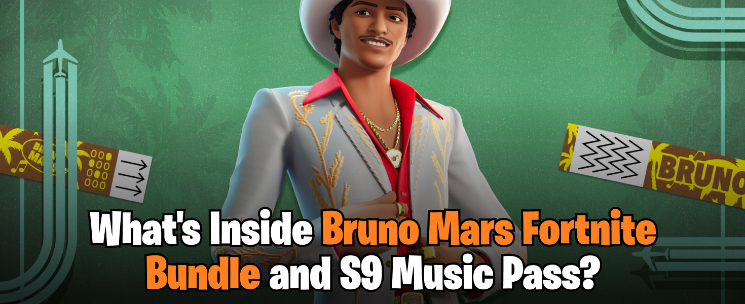 What's Inside Bruno Mars Fortnite Bundle and S9 Music Pass? | Driffle